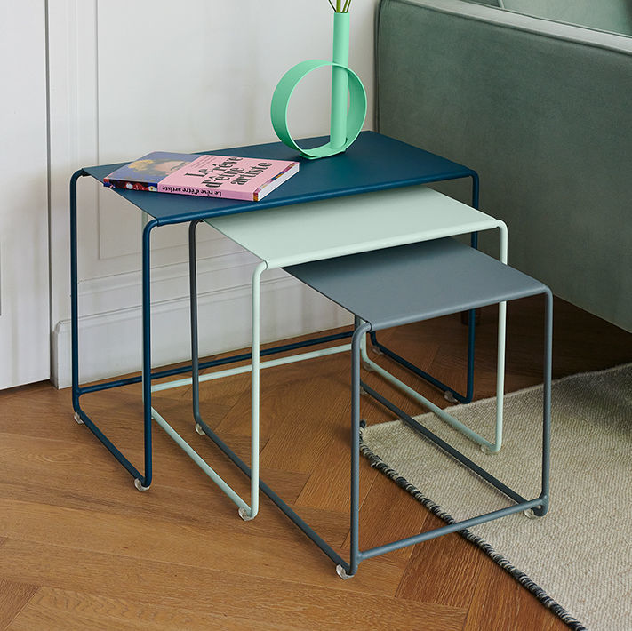 Contemporary nesting tables - OULALA - FERMOB - sheet steel / steel ...