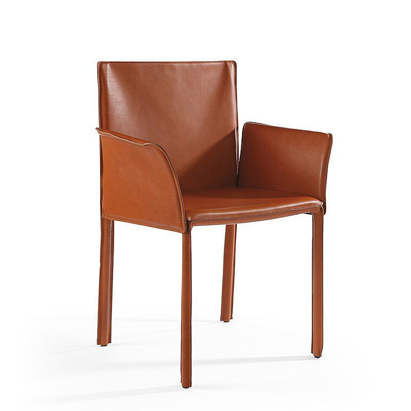 Contemporary chair - YUTA - Julia - indoor / leather / painted steel base