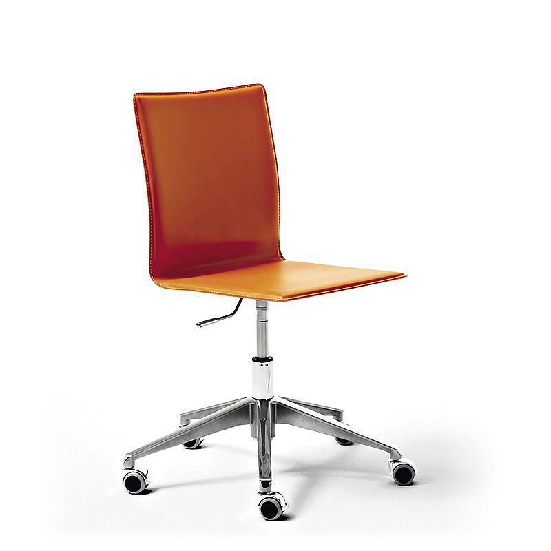 Contemporary chair - ZIP - Julia - indoor / leather / aluminum base