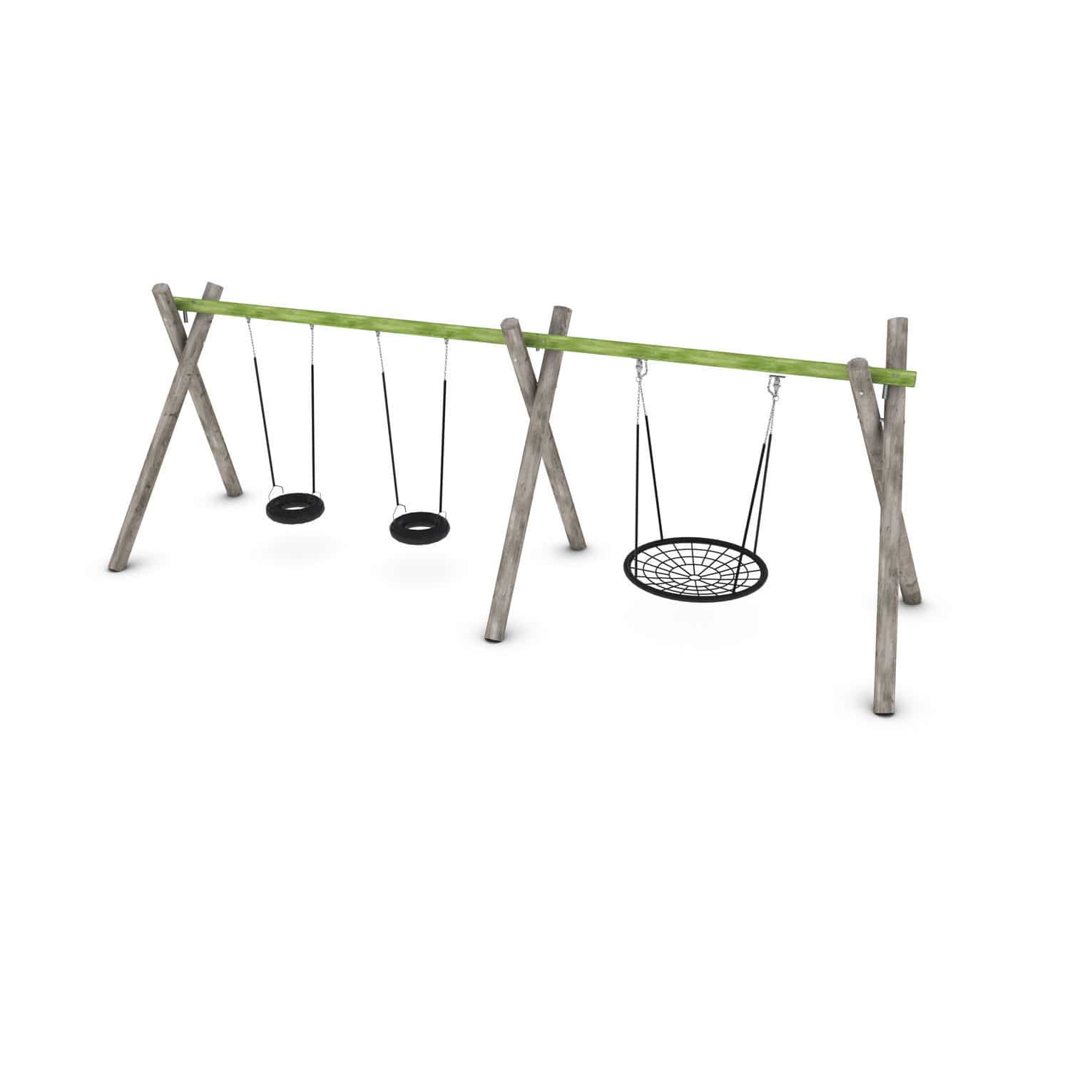 Steel swing - GELIEGA - HAGS Aneby AB - wooden / playground / multiple
