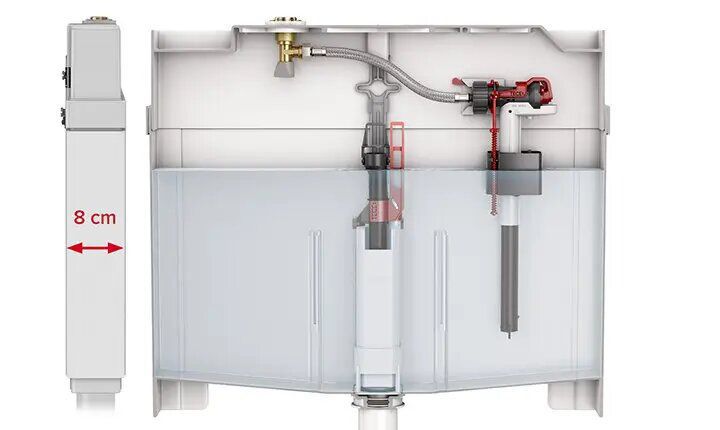 Ceramic toilet tank - TECE Octa II - TECE Italia - built-in