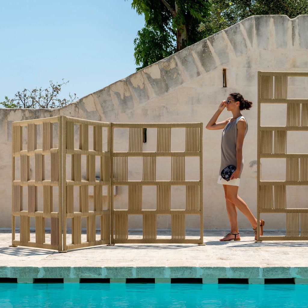 Contemporary screen - SCACCO - TALENTI - aluminum / rope / outdoor