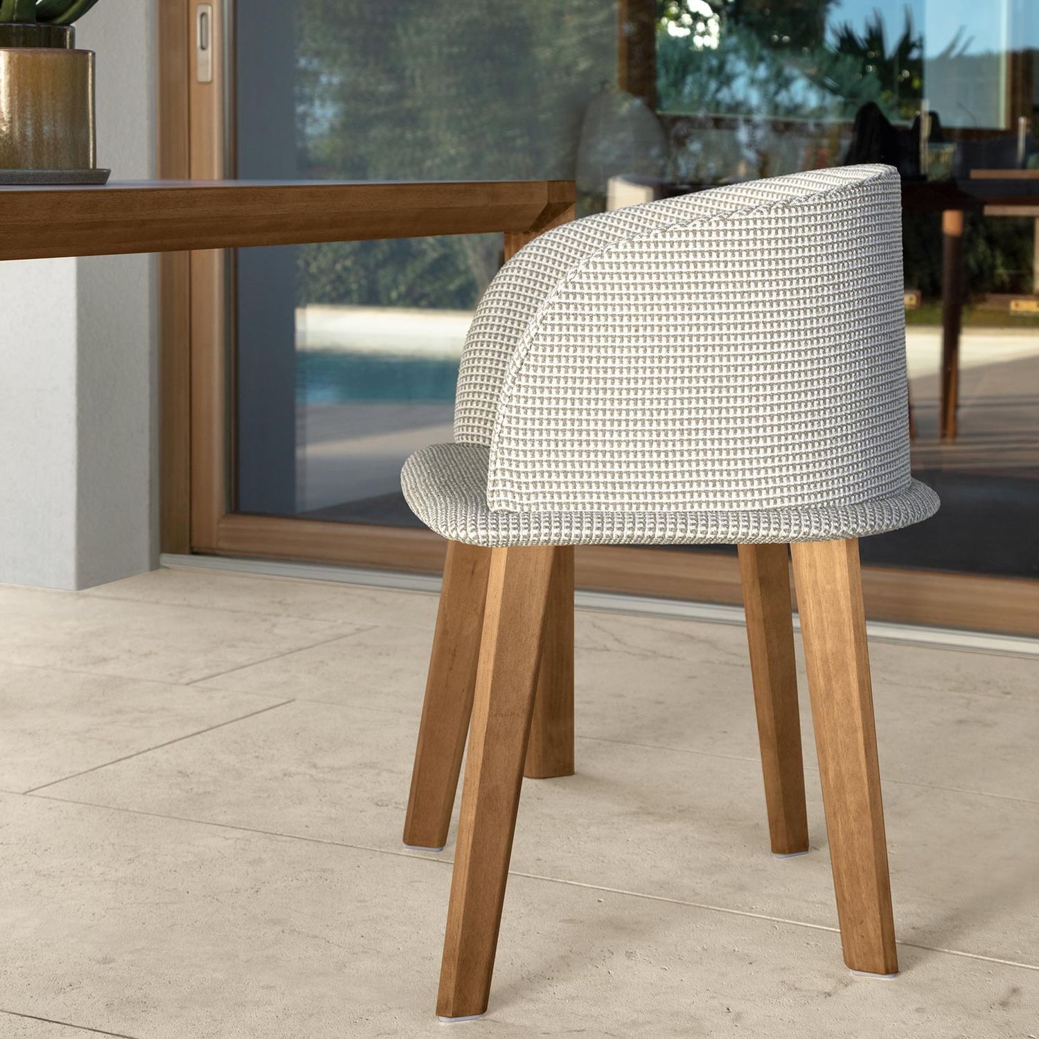 Contemporary dining chair - CLEO - TALENTI - indoor / garden / fabric