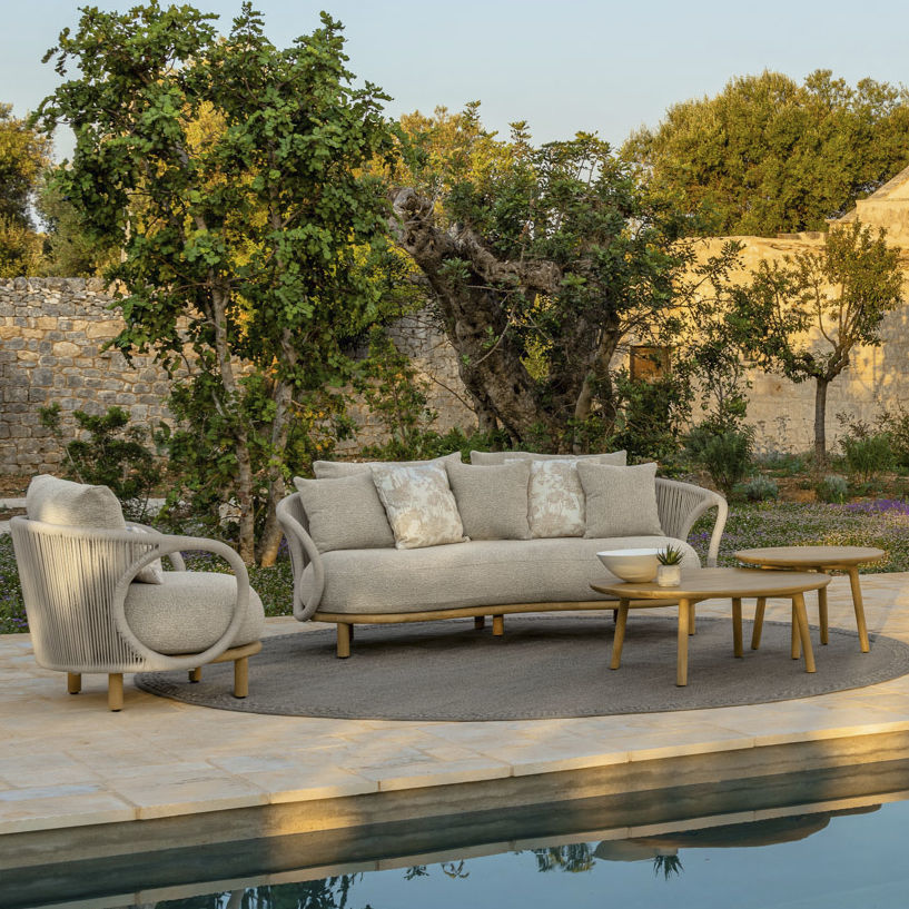 Half moon sofa - KAREN - TALENTI - contemporary / outdoor / fabric