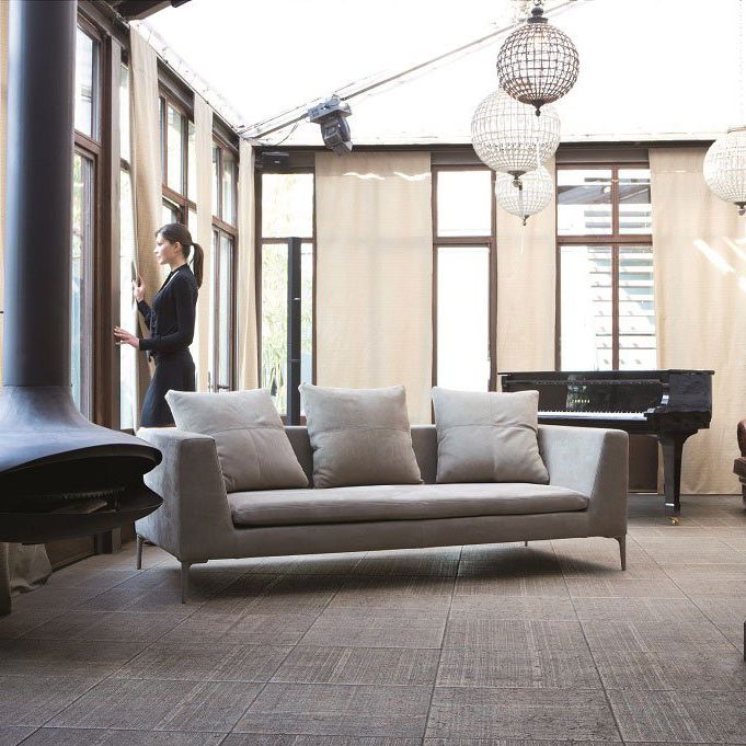 Corner sofa - PRIVILEGE - Mazzoli Design - contemporary / fabric / leather