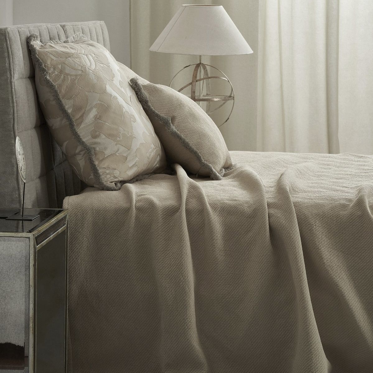 Fabric bed-cover - TIVOLI BOUTIS DIAGONALE - MASTRO RAPHAEL - cotton / silk