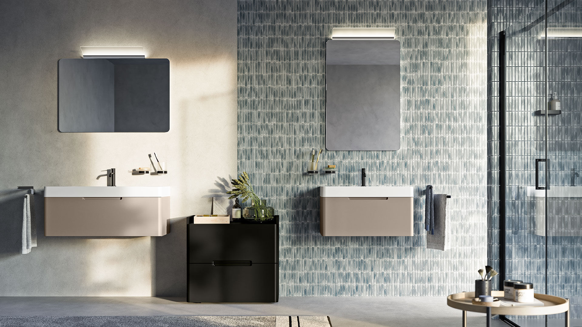 Free-standing washbasin cabinet - SOFT - Inda - wood / laminate ...