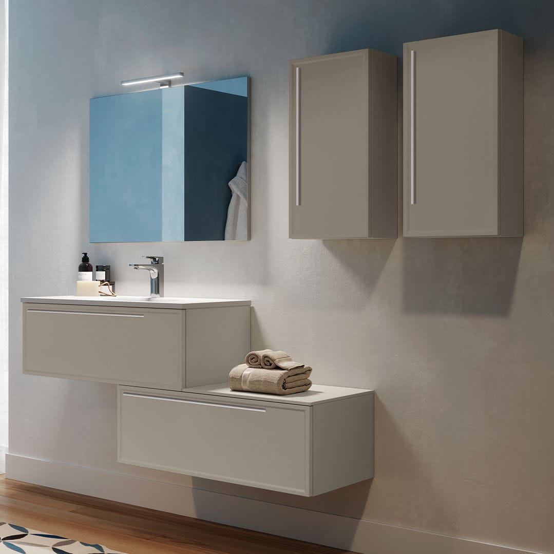 Wall-hung washbasin cabinet - TIVOLI - Inda - wood / laminate ...