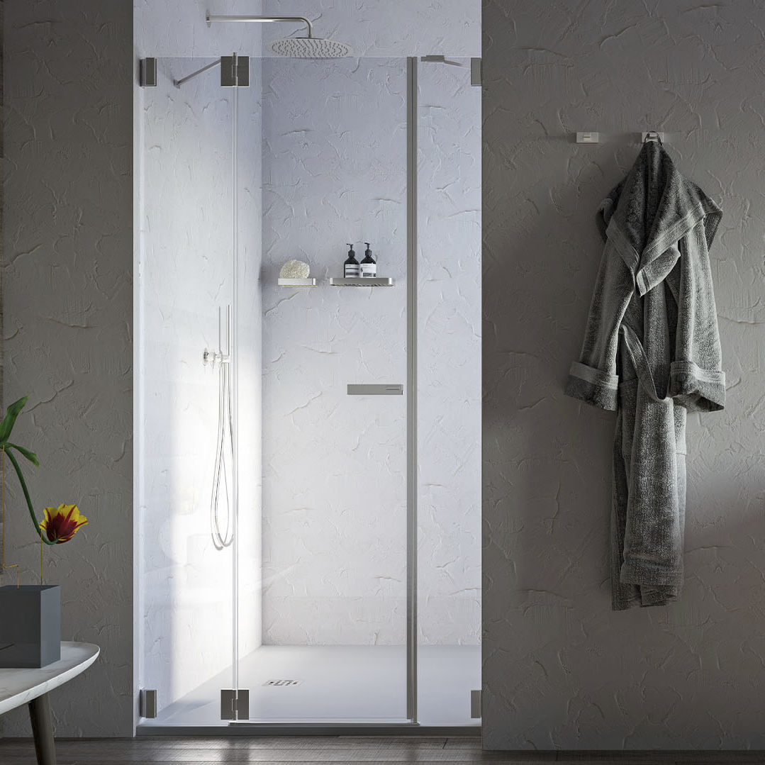 Glass shower cubicle - PRAIA DESIGN - Inda - chrome / with pivot door ...