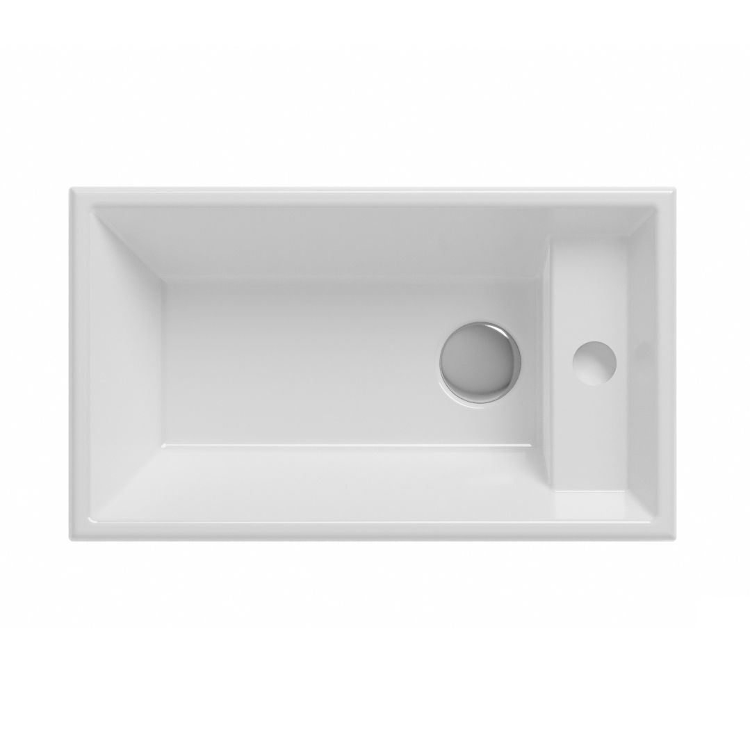 Integrated washbasin - B - Inda - marble / rectangular / 1-hole