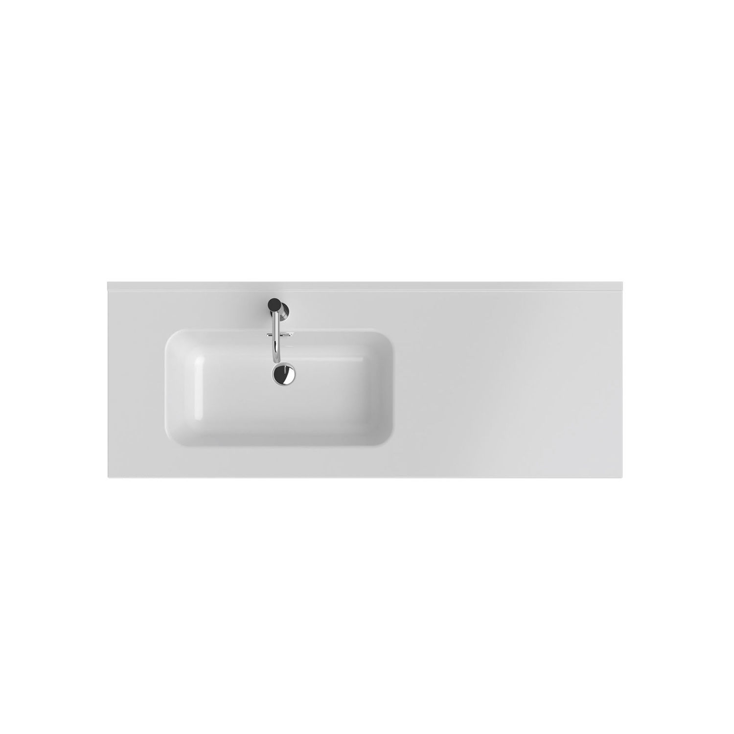 Integrated washbasin - KONA - Inda - ceramic / with counter / rectangular