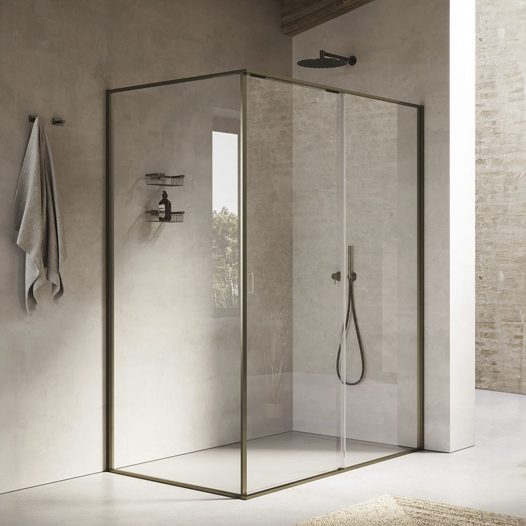 Walk-in shower cubicle - INDISSIMA - Inda - glass / aluminum / with ...