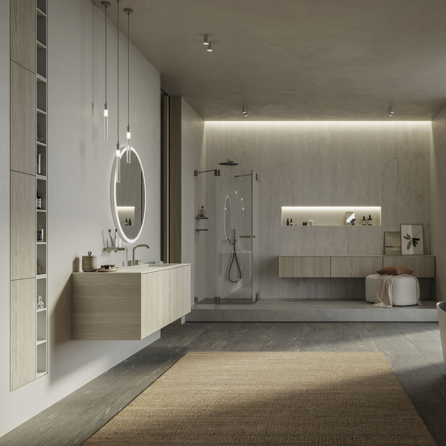 Wall-hung washbasin cabinet - TESTADURA DOGATO - Inda - wood ...