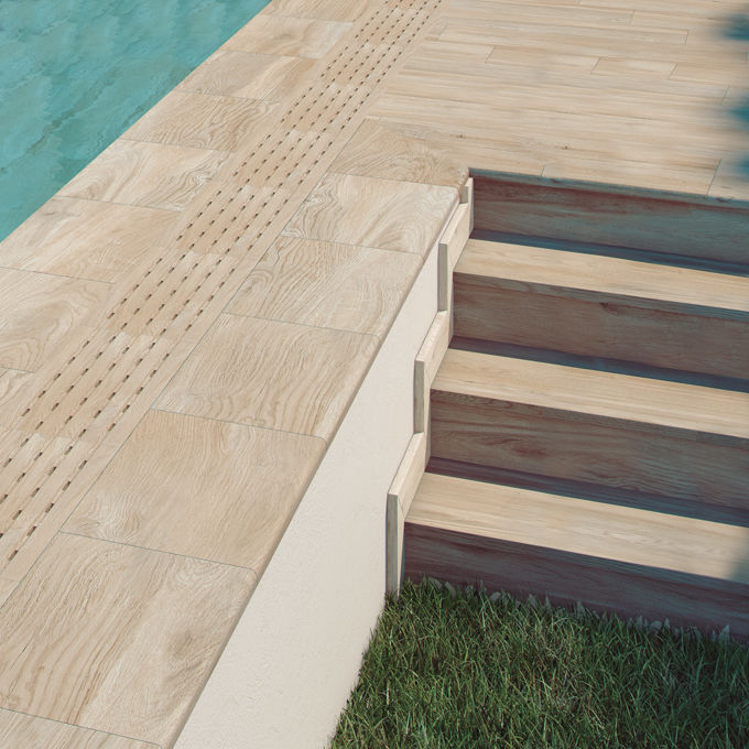 Porcelain stoneware swimming pool coping - CRETA - Cerámica Mayor ...