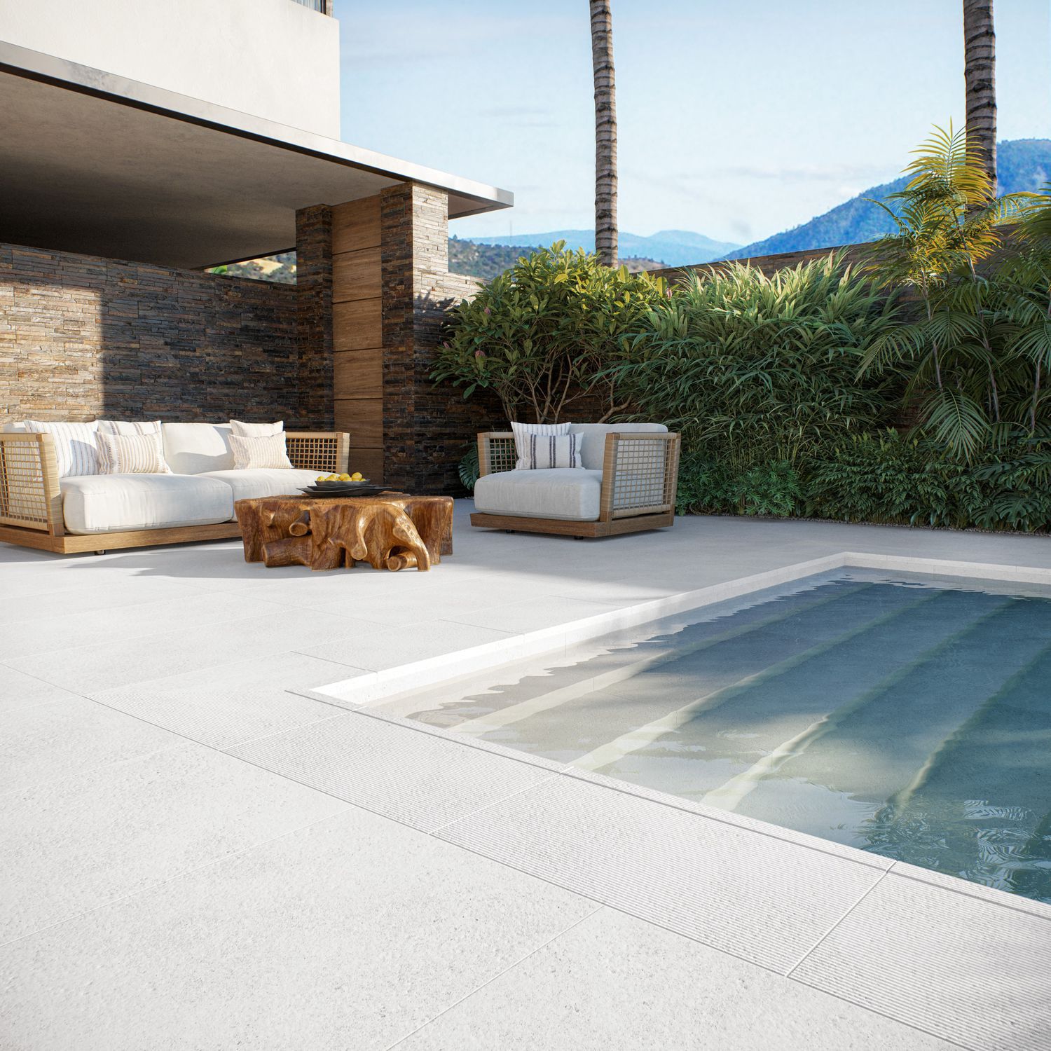 Porcelain stoneware swimming pool coping - MIKONOS - Cerámica Mayor ...