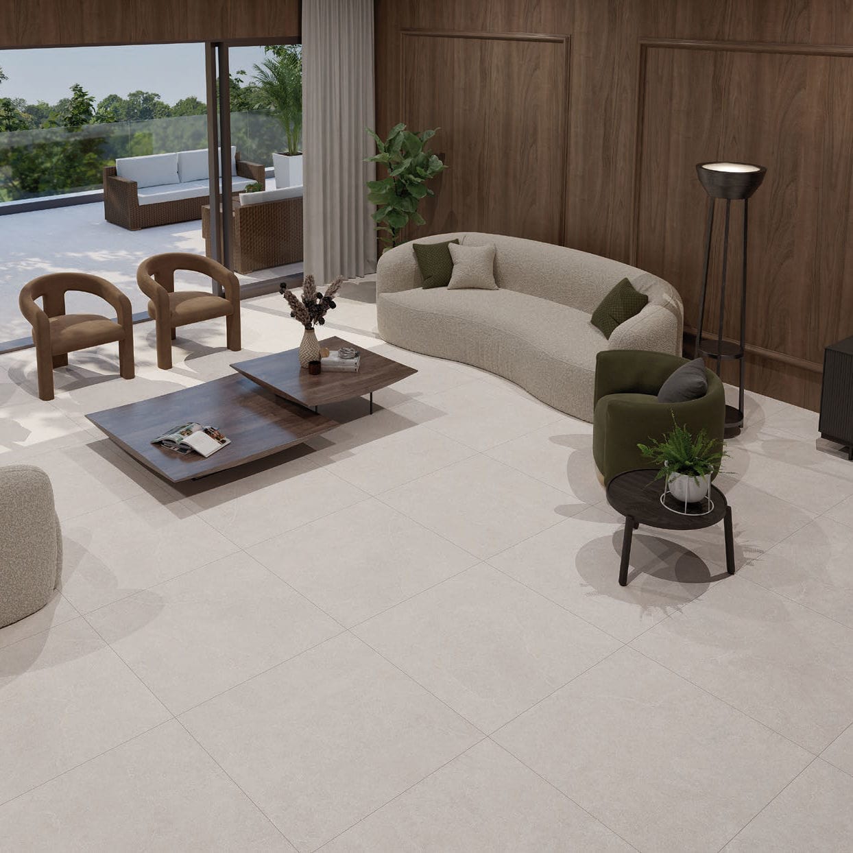 Porcelain stoneware tile - MOON - Cerámica Mayor - matte / indoor / outdoor