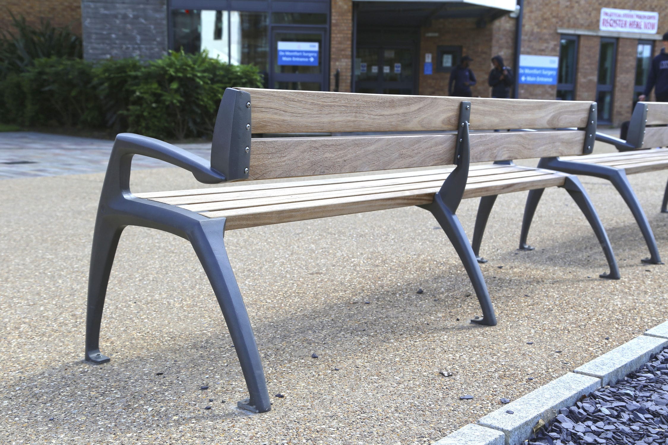 Contemporary public bench - MANTIS - Factory Street Furniture - wooden ...