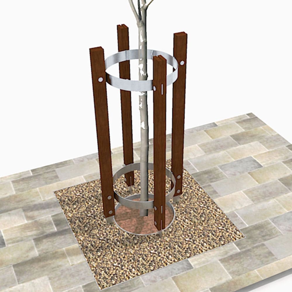 Galvanised steel tree guard - CHRONOS - Factory Street Furniture - wooden