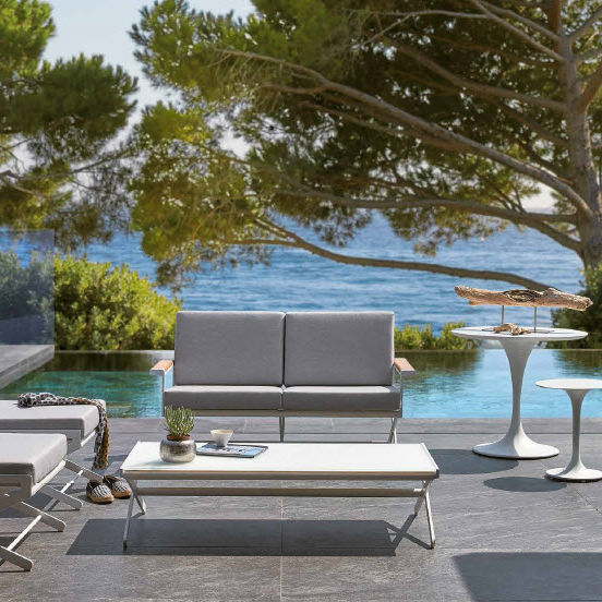 Contemporary sofa - OSKAR - SIFAS - garden / Sunbrella® / synthetic leather