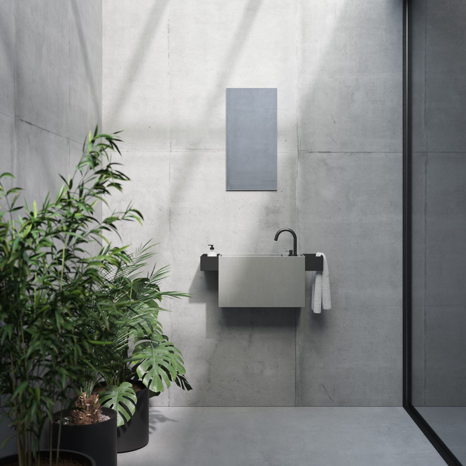 Wall-mounted hand basin - MIGNON - Rexa Design - rectangular / Solid ...