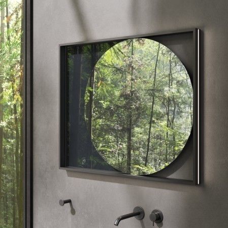 Wall-mounted mirror - REFLEX - Rexa Design - contemporary / rectangular / wooden