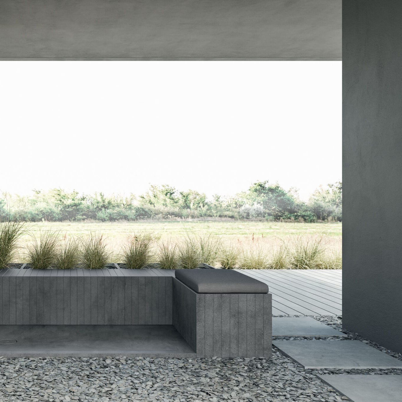 Contemporary upholstered bench - Rexa Design - fabric / Corian® base ...