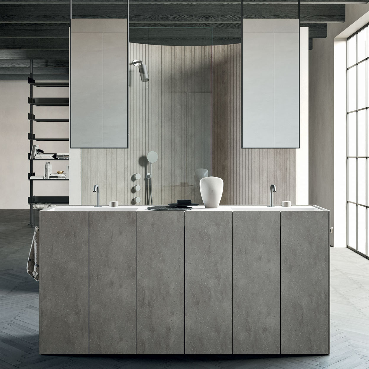 Double washbasin cabinet - Hi-Line - Rexa Design - wall-mounted / free ...