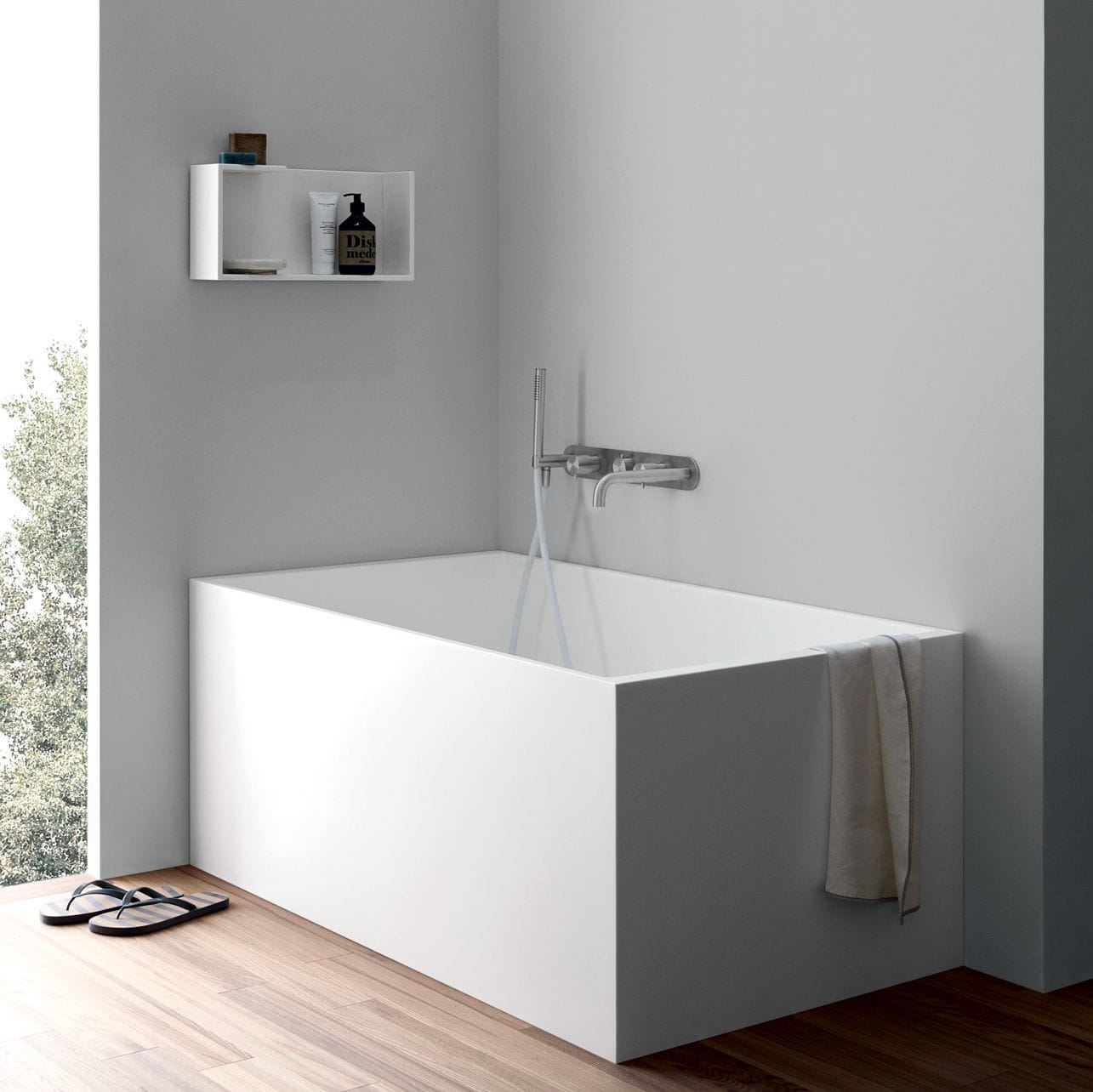 Square bathtub - Mini - Rexa Design - free-standing / back to wall ...