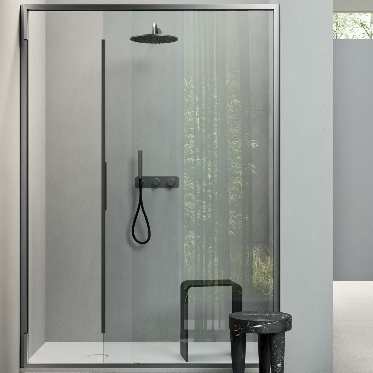 Sliding shower screen - Rexa Design - rectangular / for alcoves ...