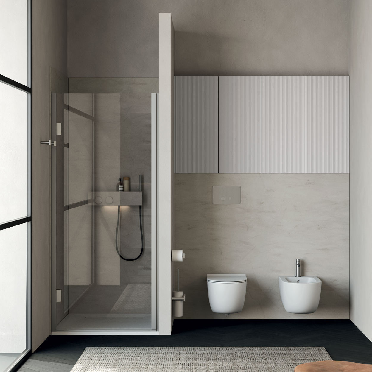 Pivoting shower screen - Rexa Design - rectangular / for alcoves ...