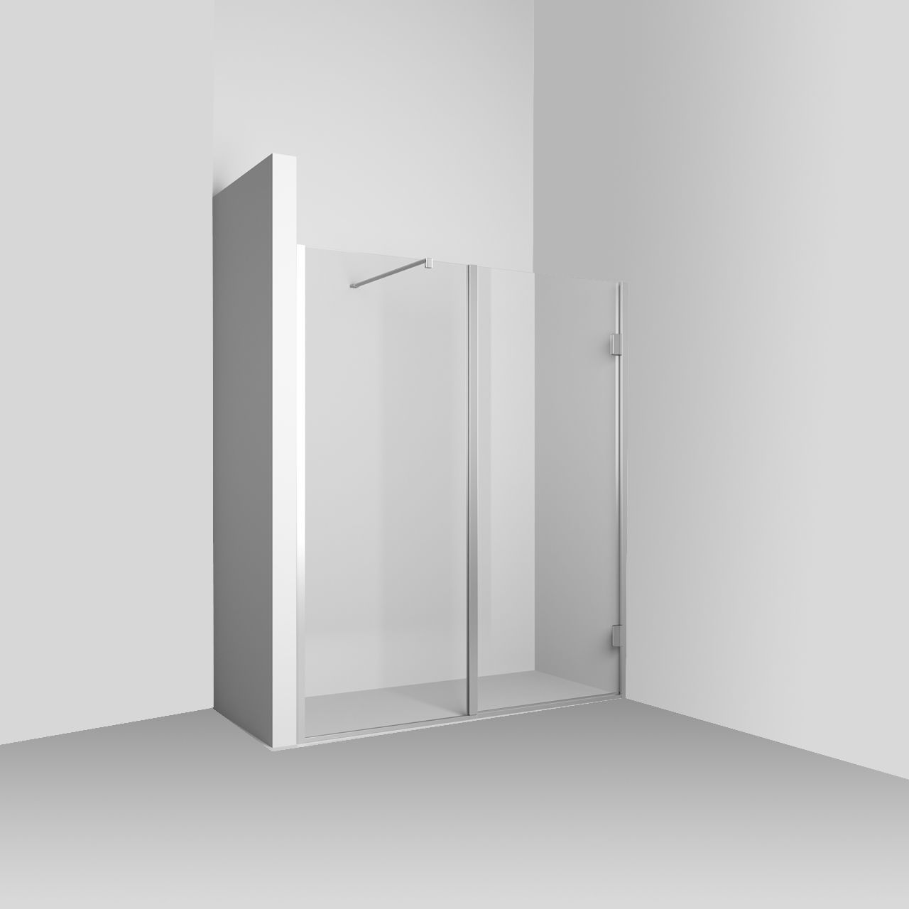 Fixed shower screen - Rexa Design - pivoting / rectangular / for alcoves