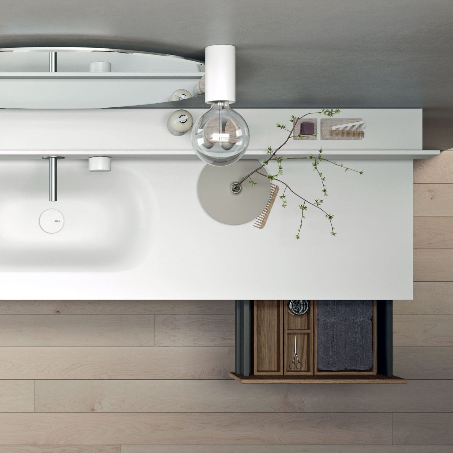 Contemporary wall light - Bool - Rexa Design - indoor / glass / metal