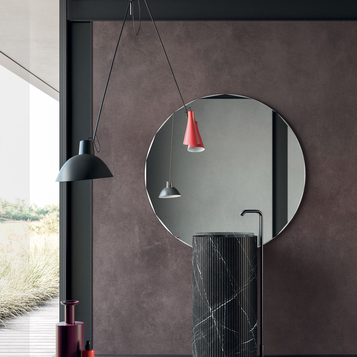 Wall-mounted mirror - Cutout - Rexa Design - contemporary / round / silver-colored