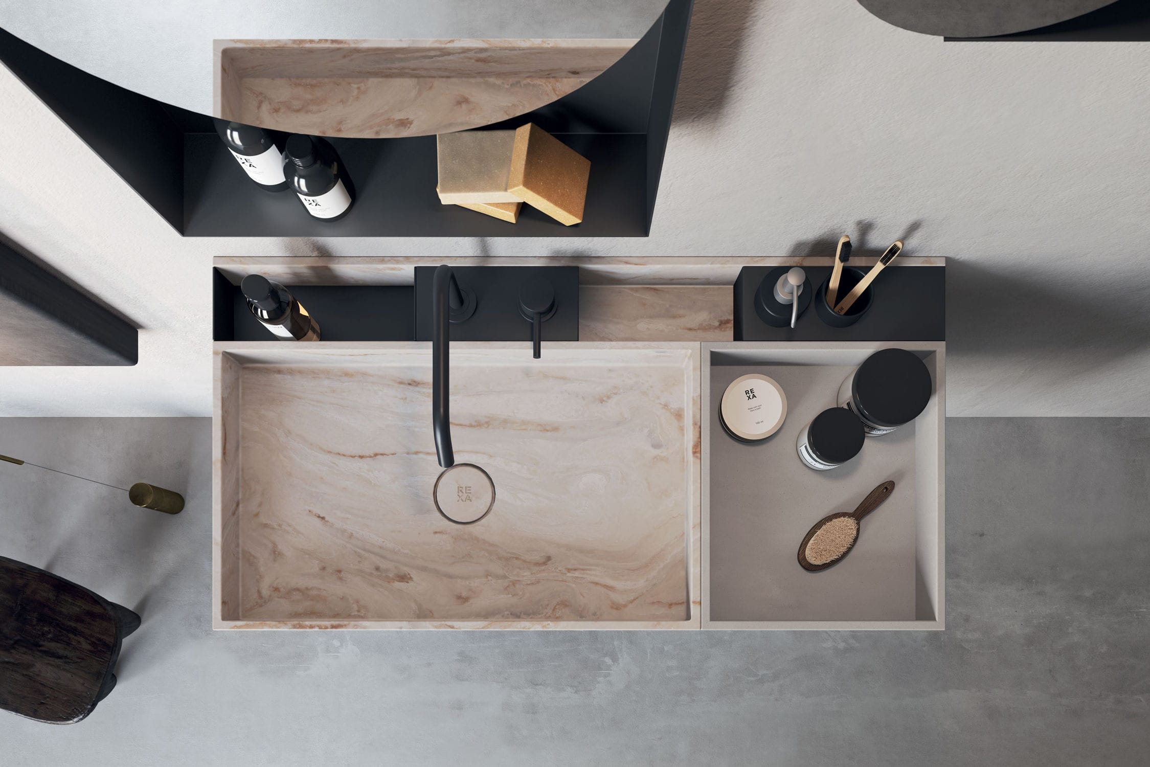 Countertop washbasin - COMPACT LIVING - Rexa Design - Corian® / 1-hole ...