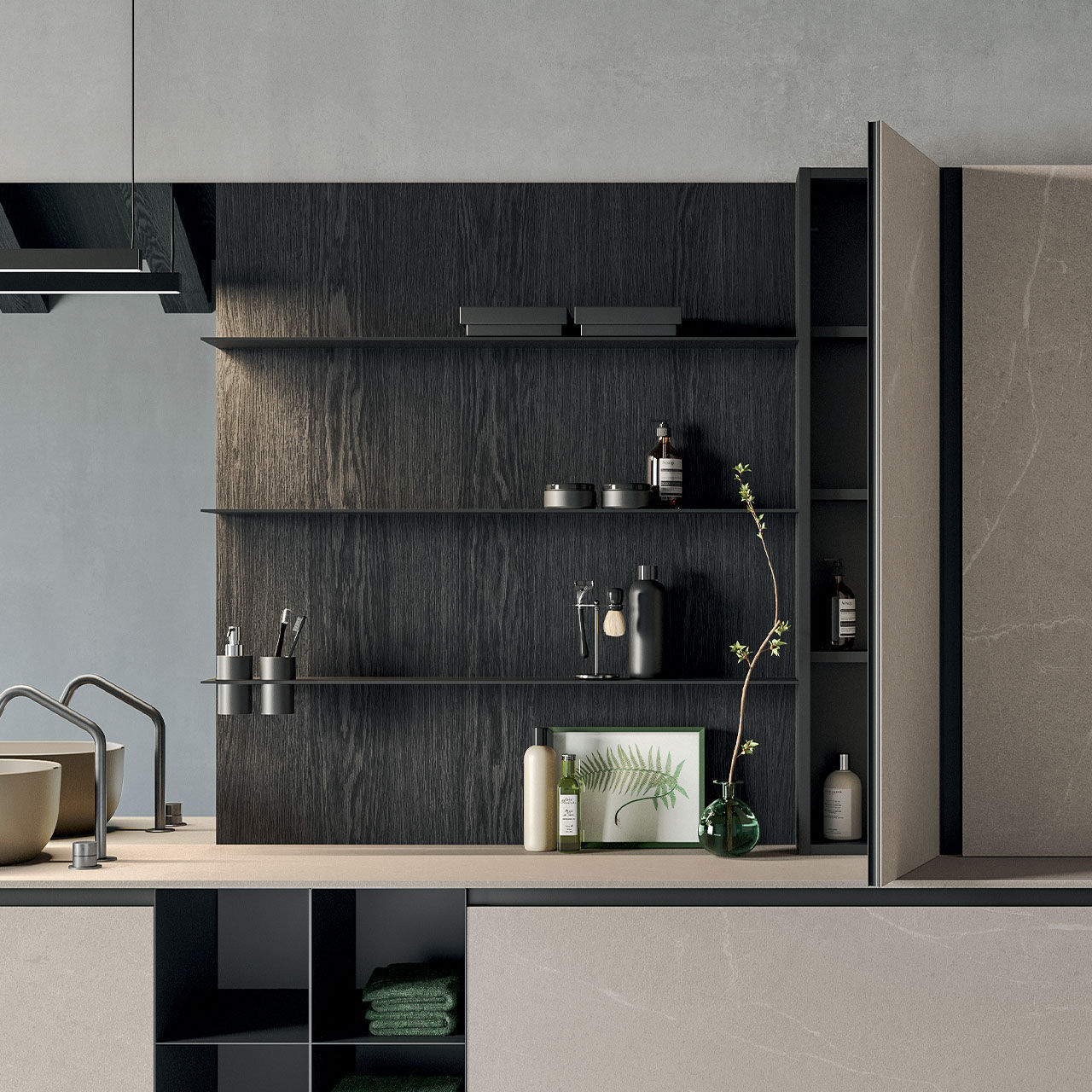 Wall-mounted shelf - Moode - Rexa Design - contemporary / wood / bathroom