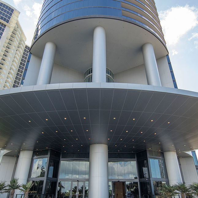 Aluminum soffit - PORSCHE DESIGN TOWER - Arconic Architectural Products ...