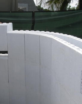 Polystyrene formwork block - RADIUS - Fox Blocks - for curved walls ...