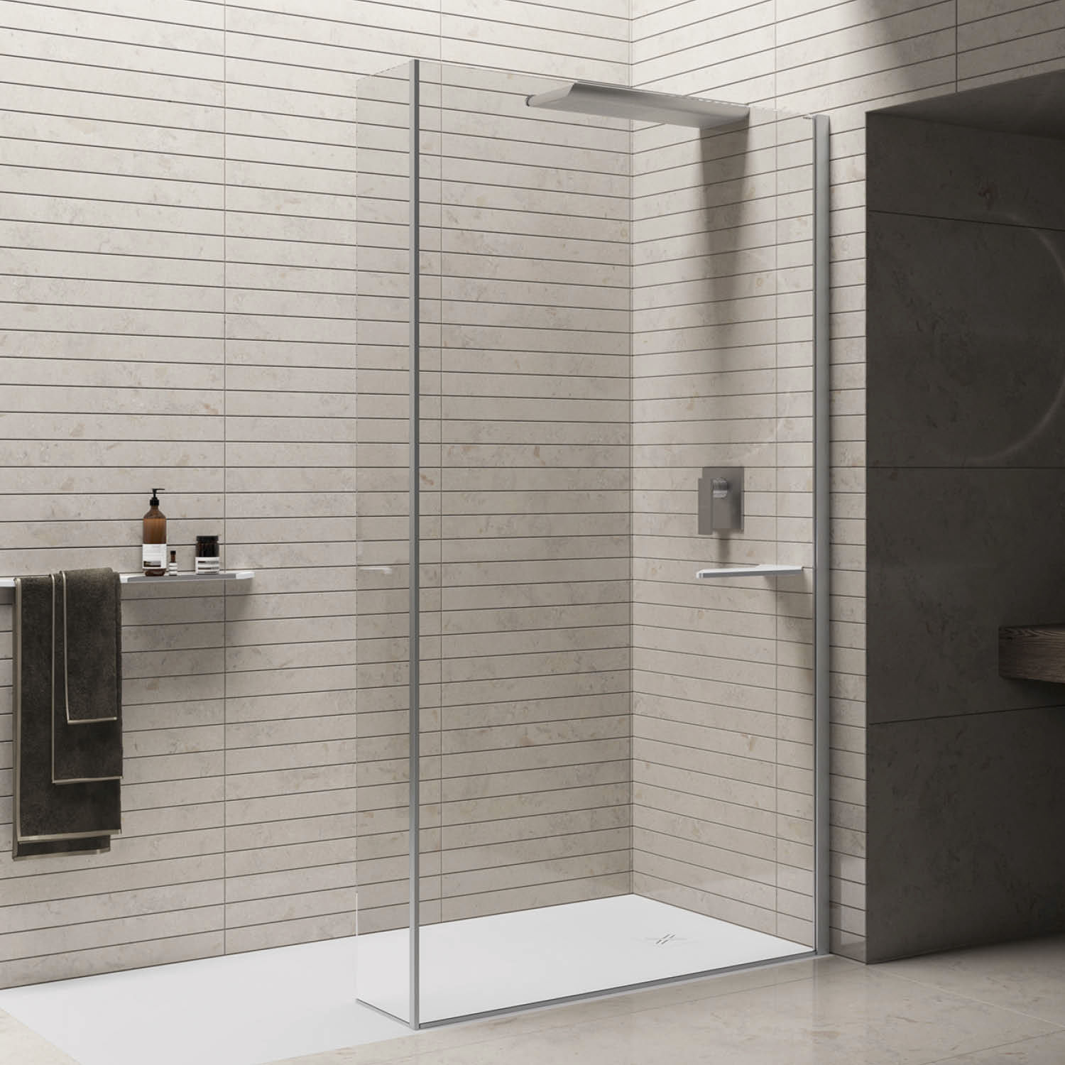 Fixed shower screen - WALL A+PF - Relax - reversible / rectangular / corner