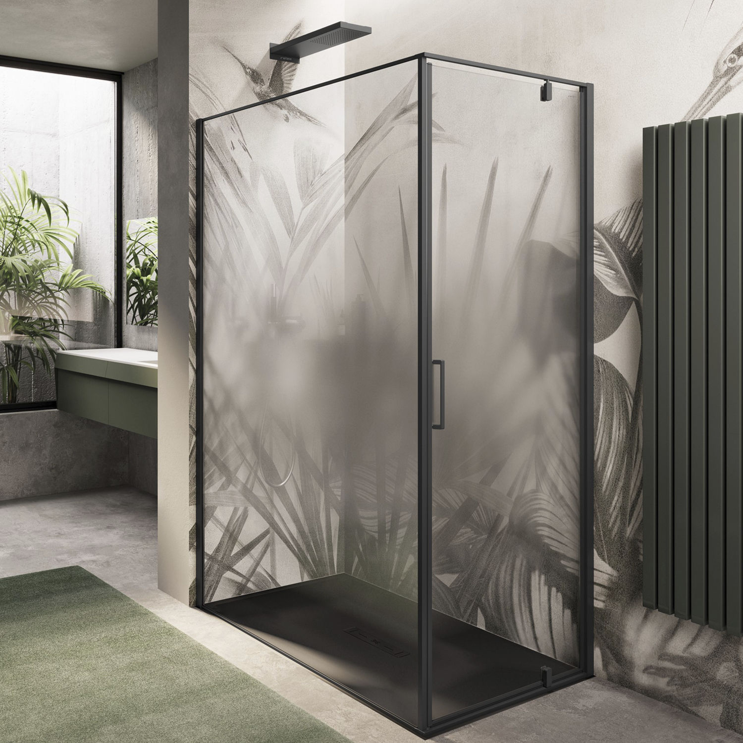 Glass shower cubicle - KUBIK AB + F - Relax - tempered glass / with ...