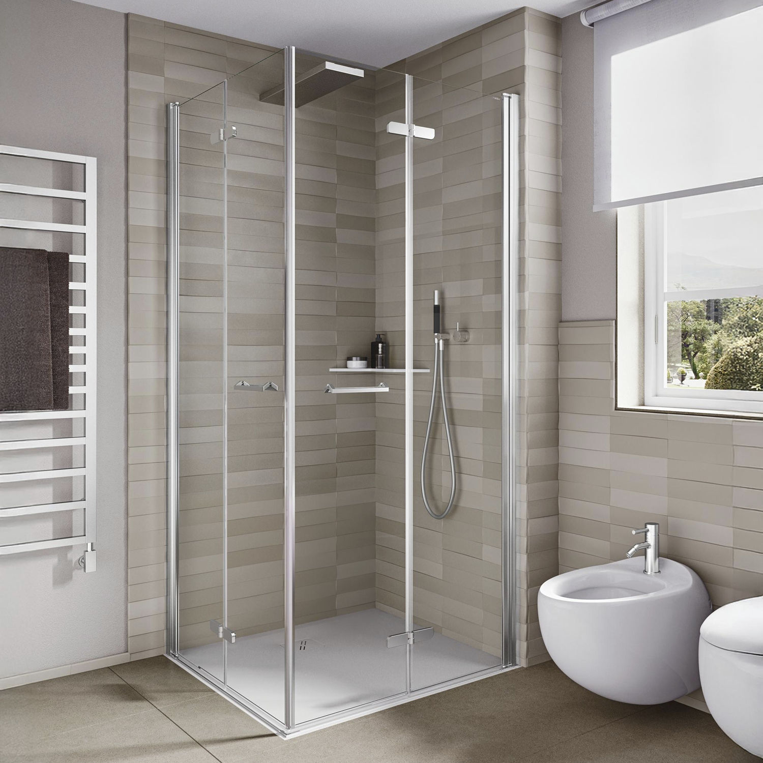 Glass shower cubicle - LIGHT AS - Relax - with folding door / corner ...