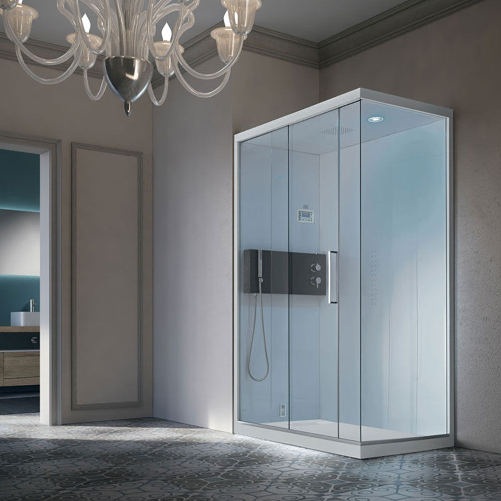 Multi-function shower cubicle - SOUL - Geromin - steam / crystal / chrome