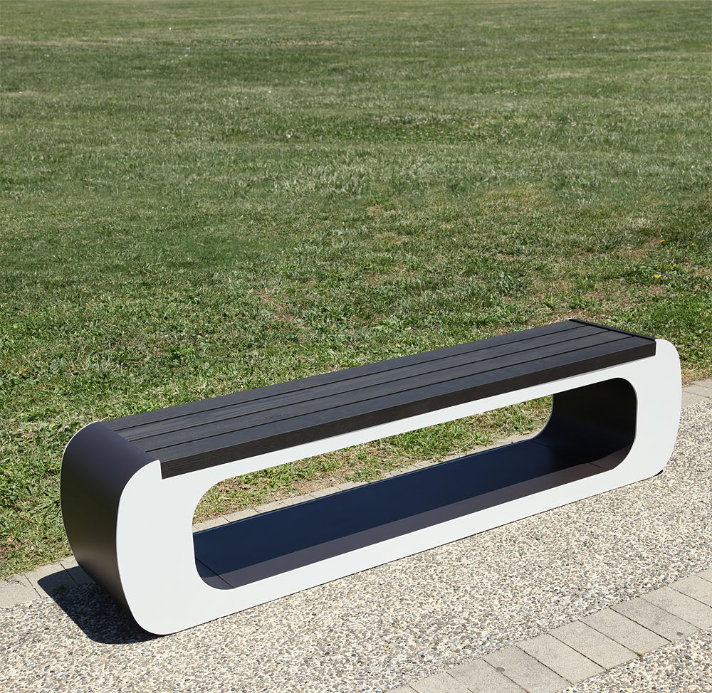 Contemporary public bench - ARMONY - CITYSì - exotic wood / galvanised ...