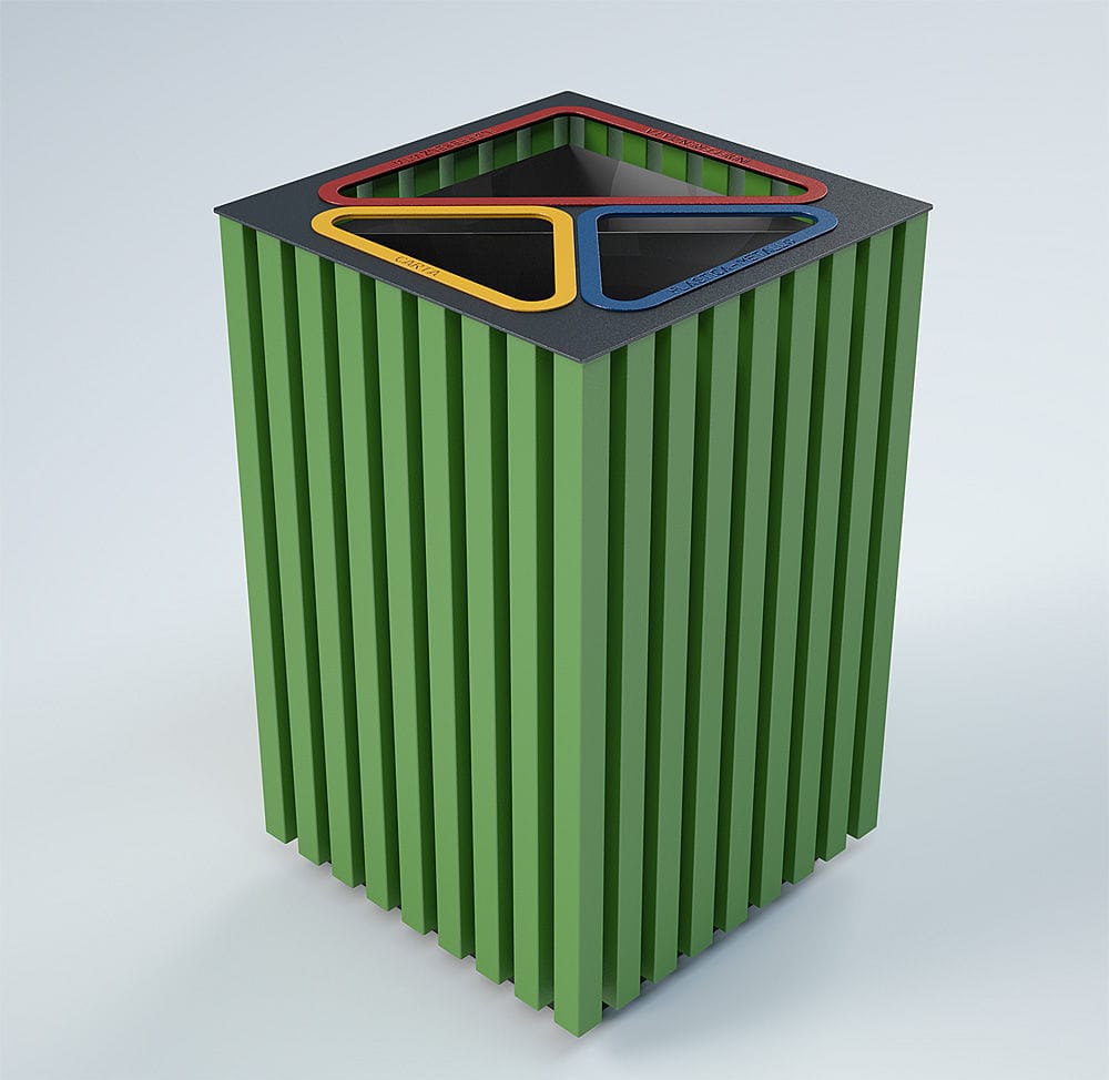 Public trash can - ELODIE RECYCLE - CITYSì - steel / aluminum / wooden