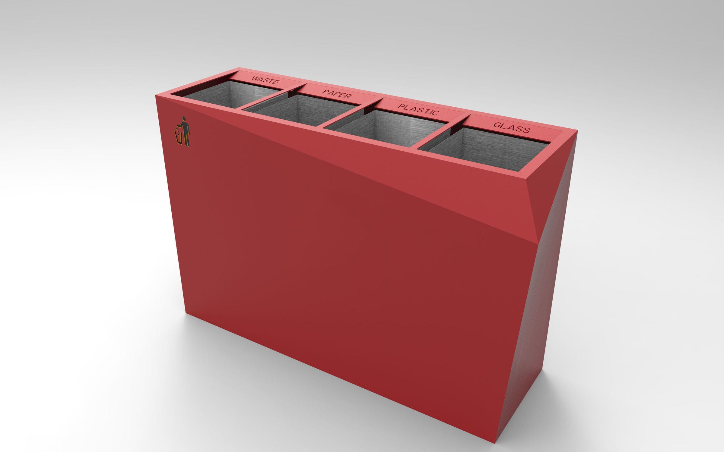 Public trash can - ORIGAMI - CITYSì - galvanised steel / painted steel ...