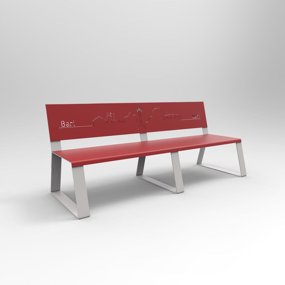 Contemporary public bench - CITY - CITYSì - galvanised steel / painted ...