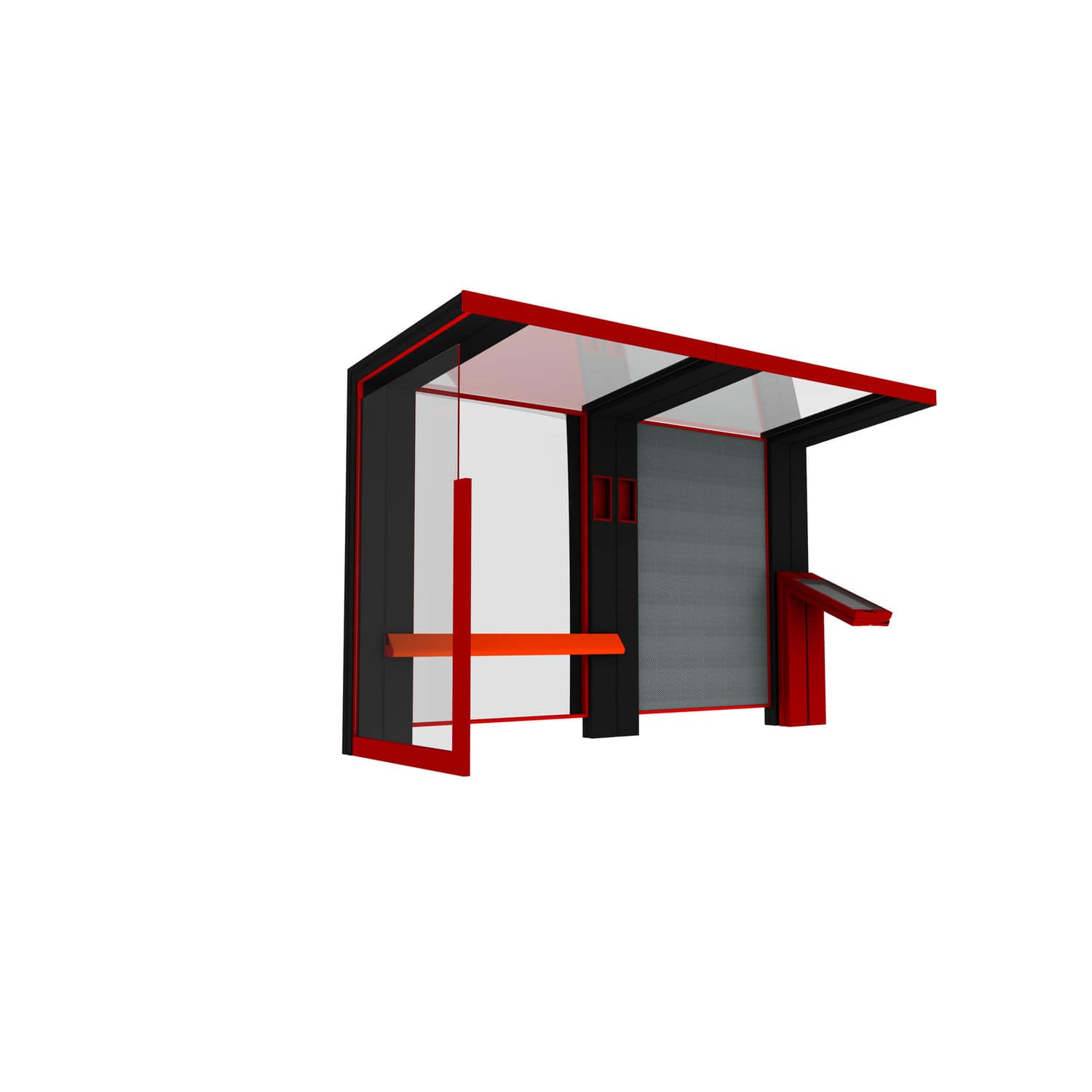 Glass bus shelter - LINEA - CITYSì - galvanised steel / painted steel ...