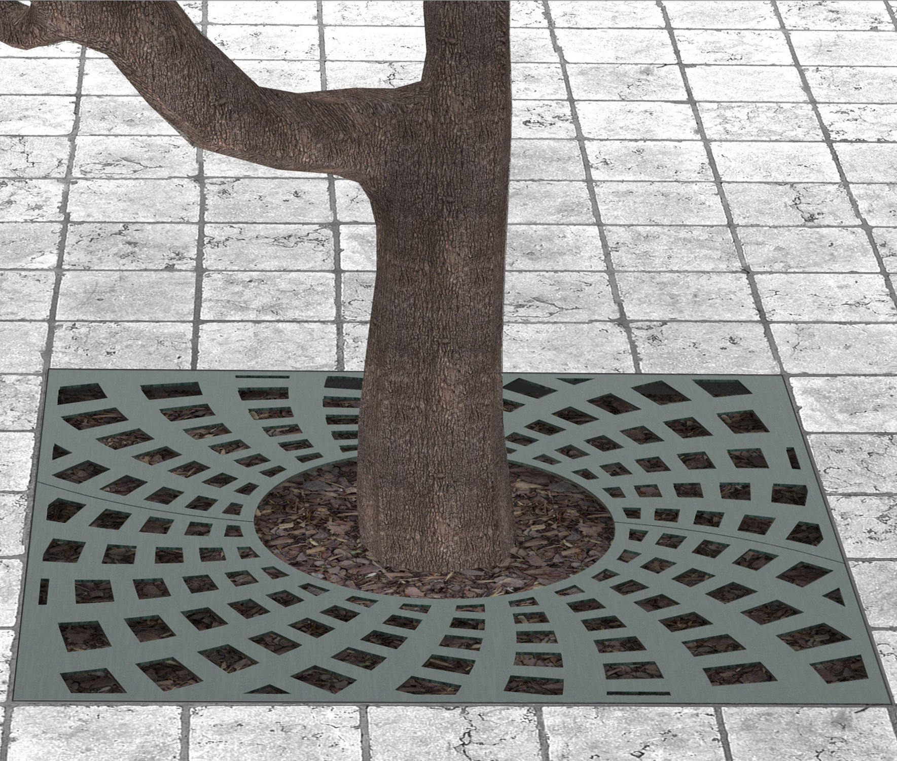 Square tree grate - 2321 - Citysi - round / galvanized steel / laser-cut