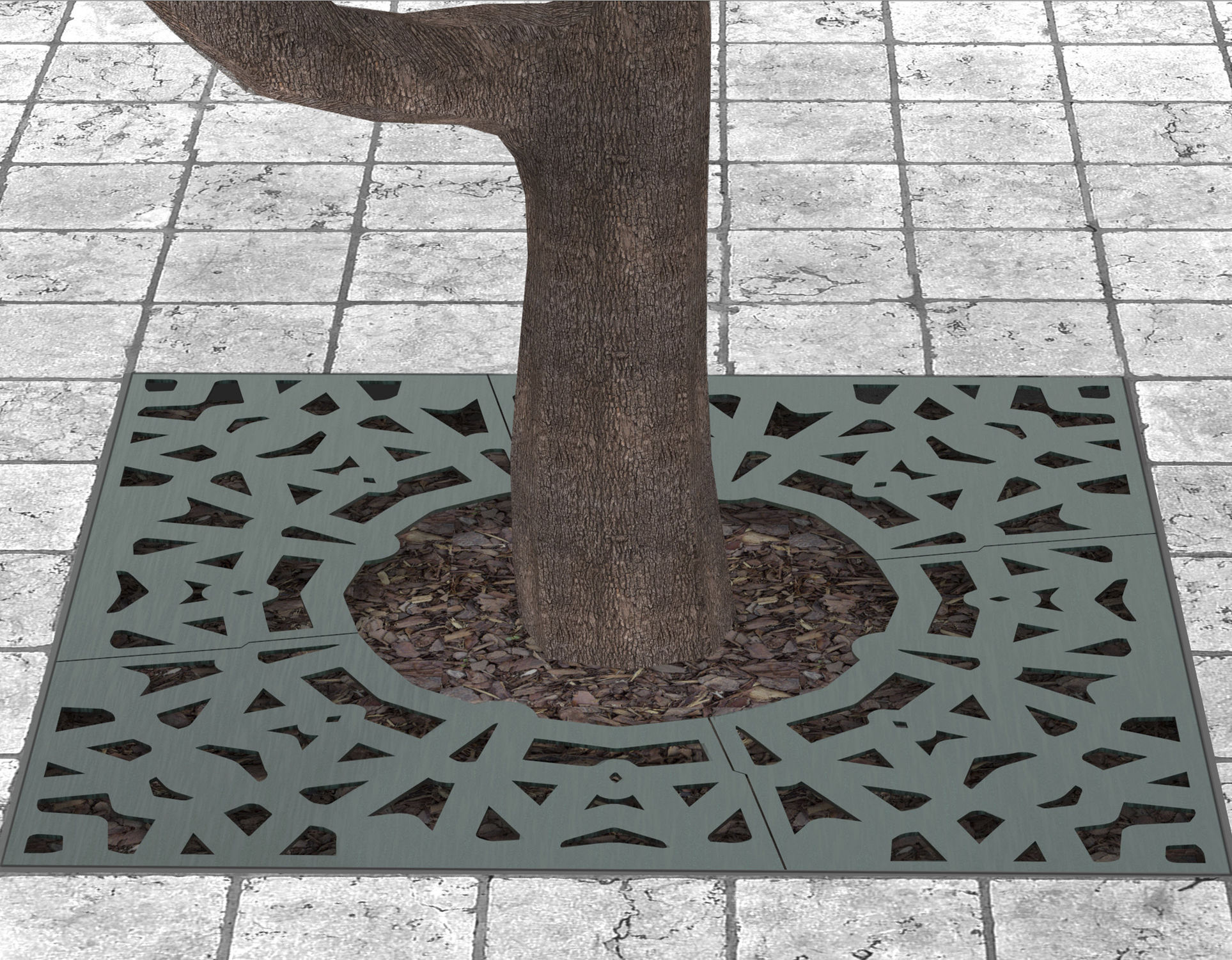 Square tree grate - 2121 - CITYSì - round / galvanised steel / laser-cut