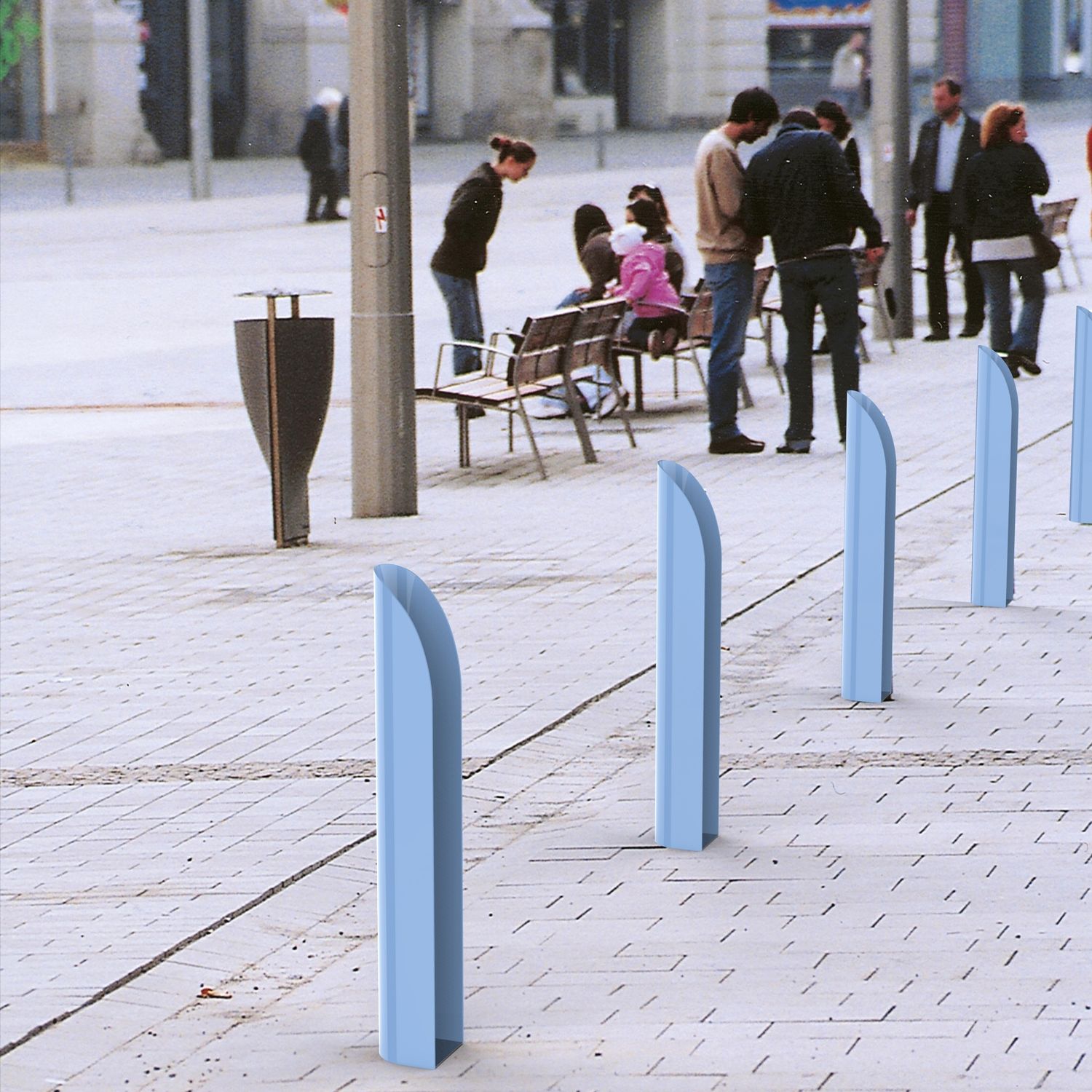 Pedestrian bollard - FILM - CITYSì - parking prevention / galvanised ...