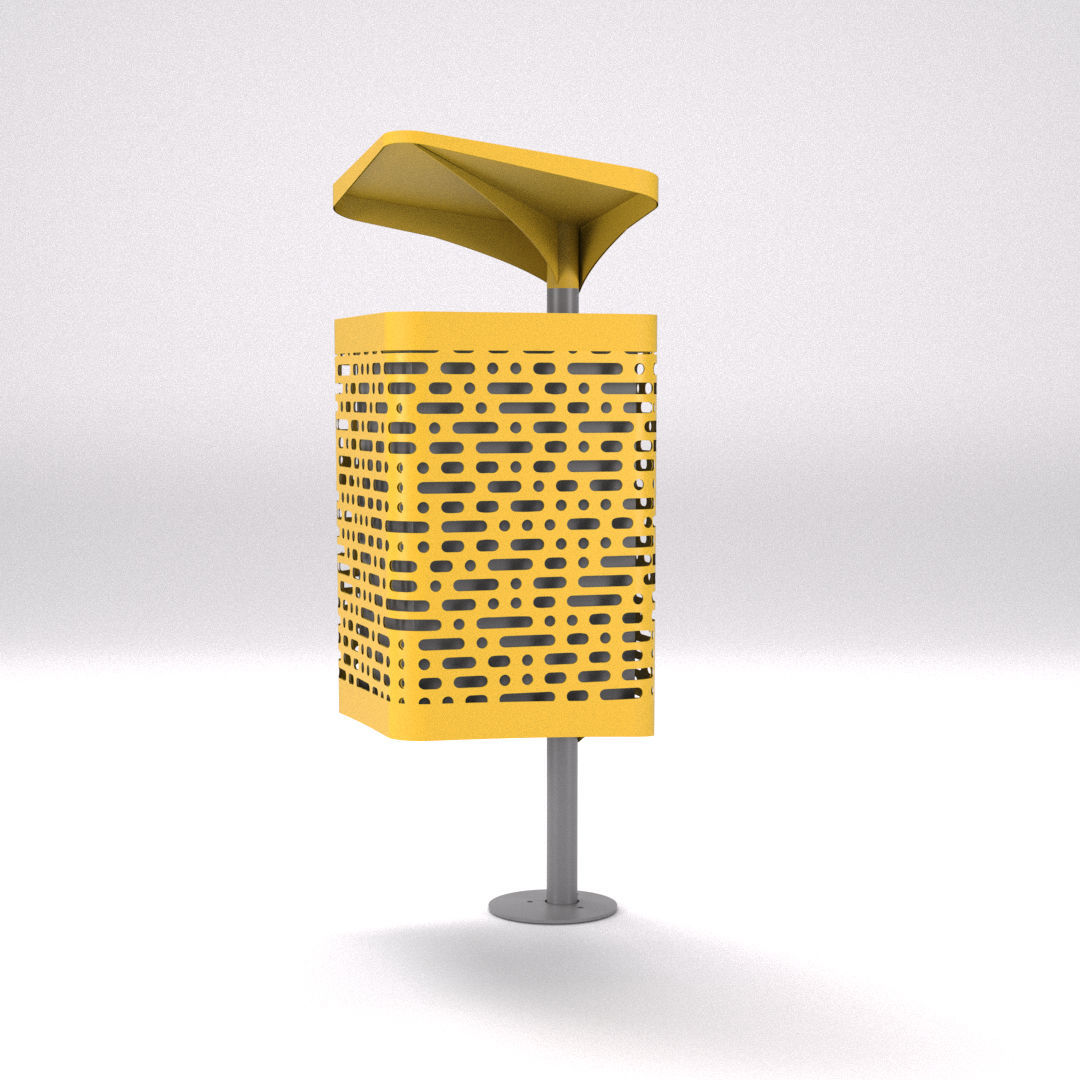 Powder-coated steel waste paper basket - PIVOT - CITYSì - fireproof